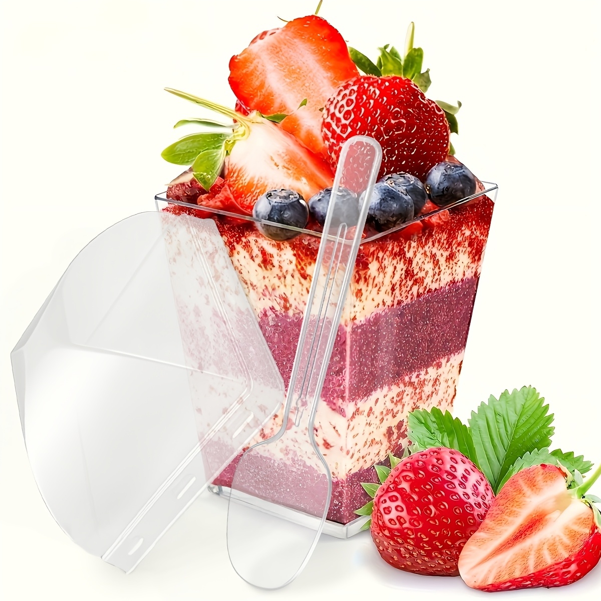 dessert cup with lid sold on Temu United States