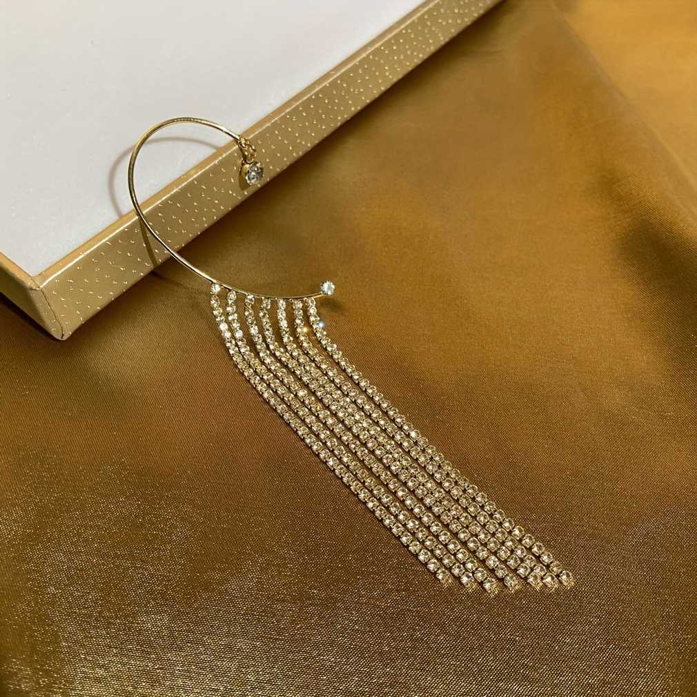 C Shaped Long Tassel Ear Wrap No Piercing Ear Cuff - Temu Canada