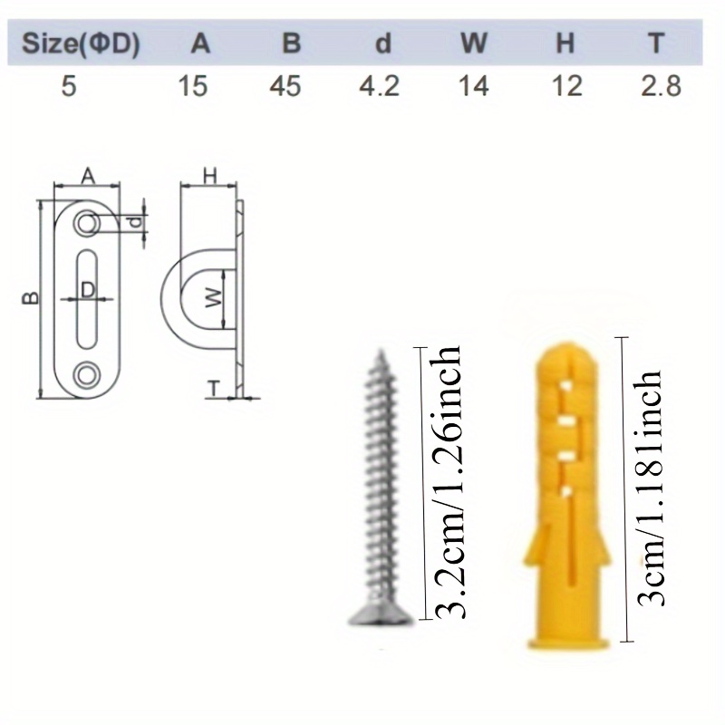 304 Stainless Steel Ceiling Pad Eye Plates U Hooks Screws - Temu