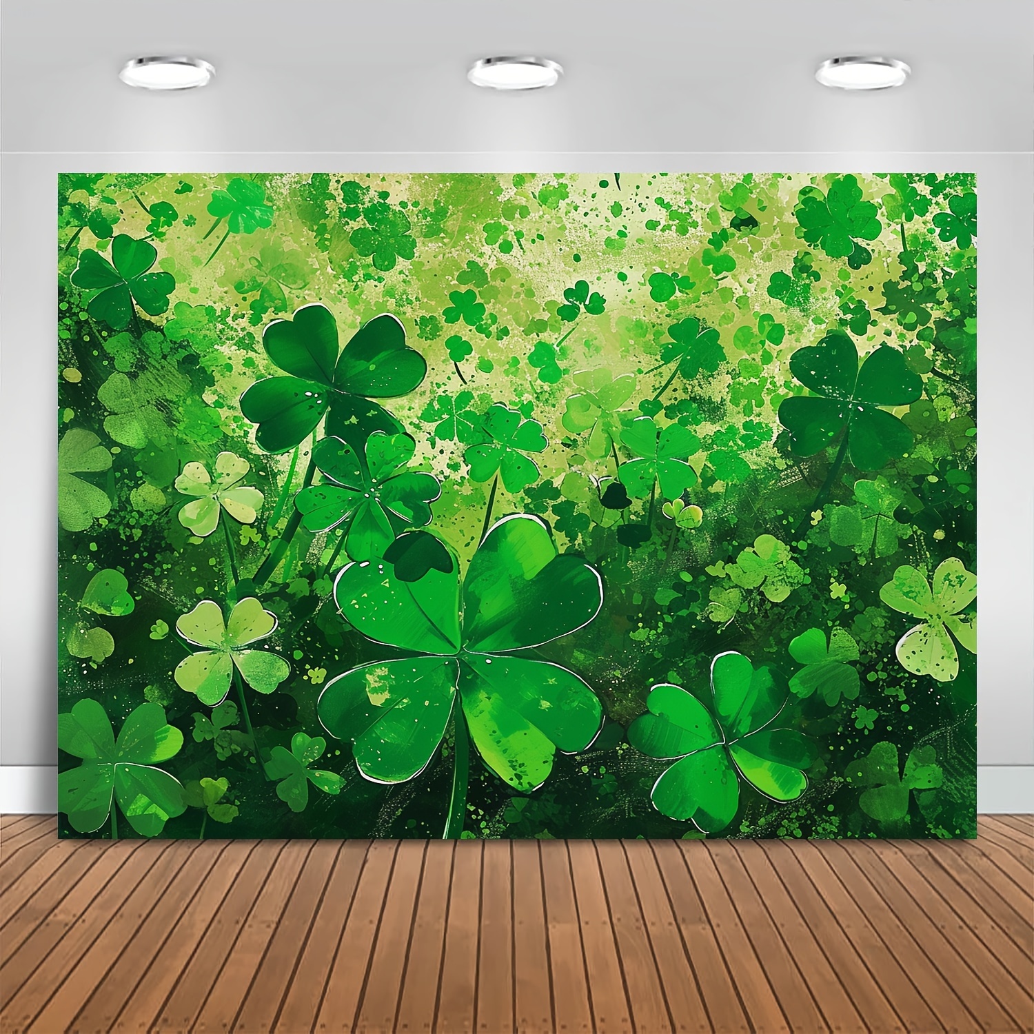 Happy St.patrick's Day Backdrop Green Lucky Shamrocks Photo - Temu New ...