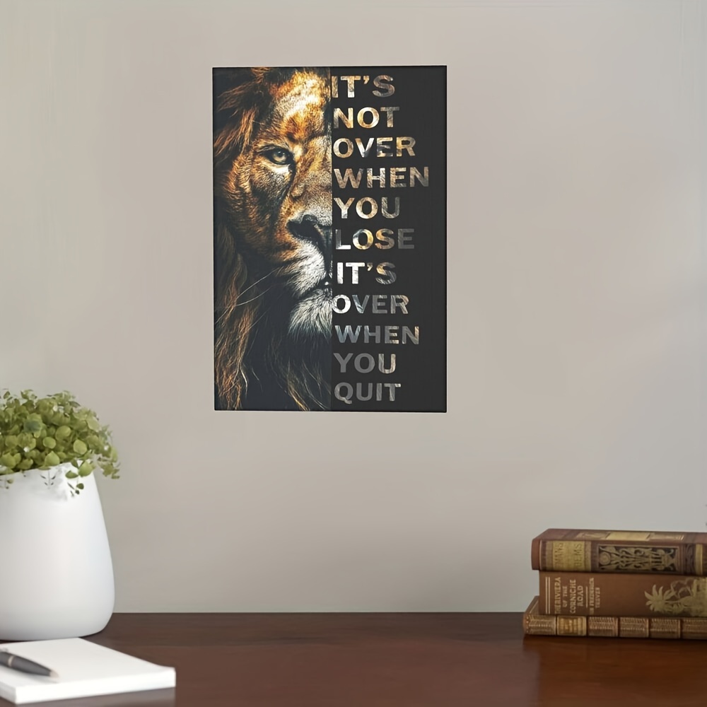 Inspirational Wall Art Motivational Quotes Animal Lion Print - Temu ...