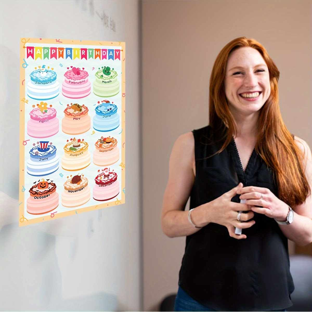 Affiche Éducative Thème Anniversaires Cadre Calendrier - Temu France