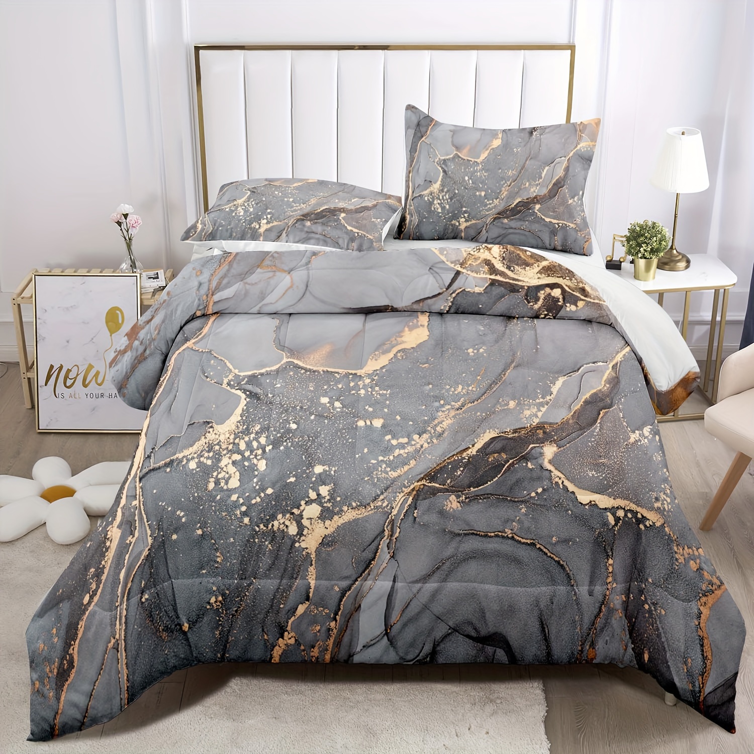 Marble Bedding Set Queen Black and Golden Comforter Set Marble Comforter Set Queen Black and White Bedroom Comforter Bedding Queen Size White and