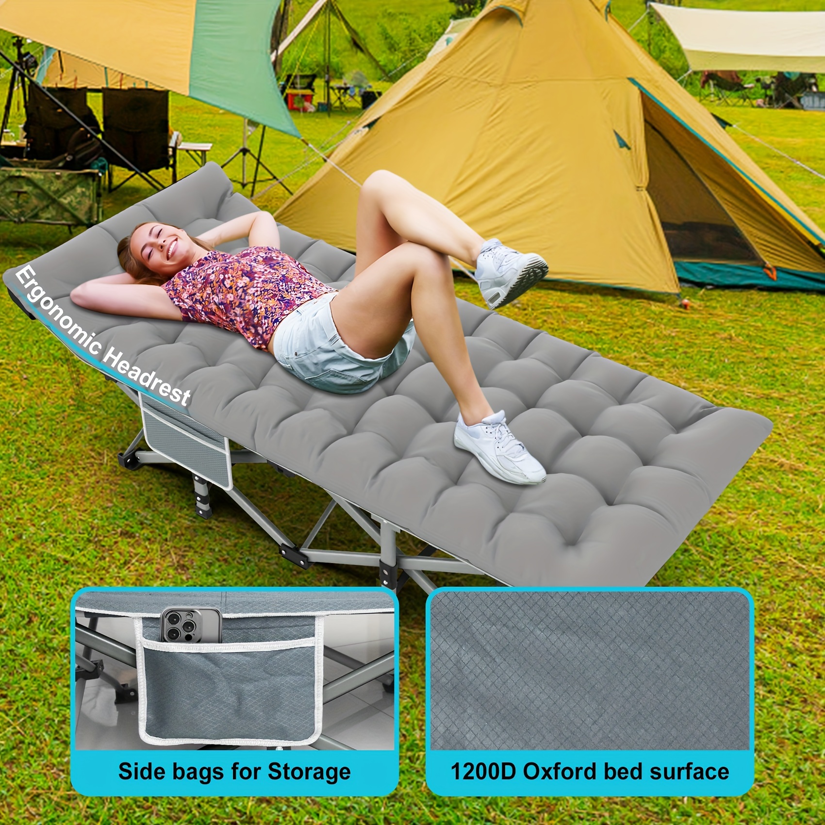 Padded camping cot store