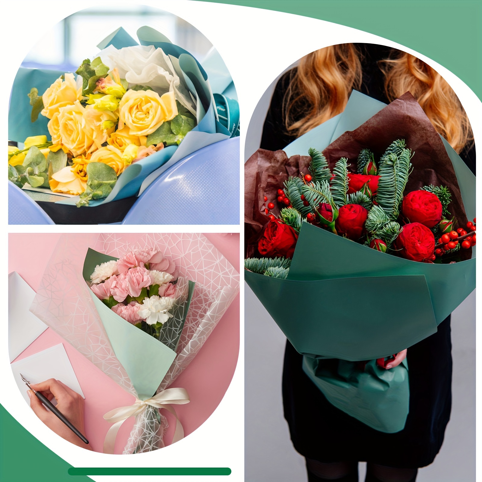 Waterproof Flower Wrapping Paper - Temu