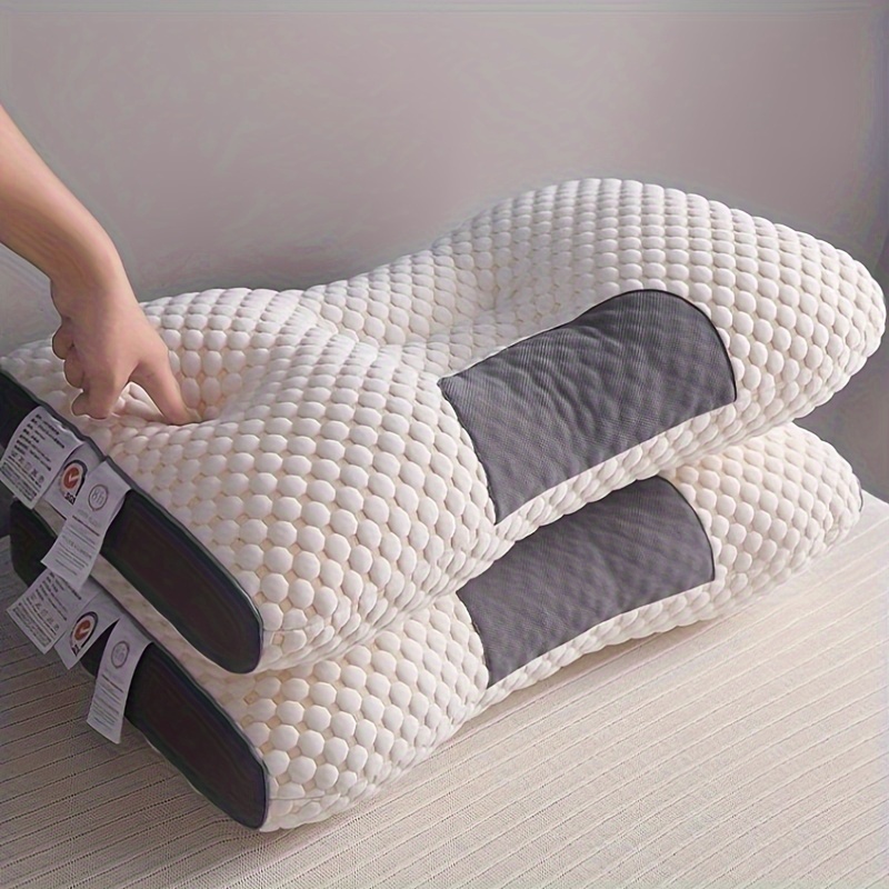 Spa Massage Pillow Help Sleep Protect Neck Knitted Cotton - Temu