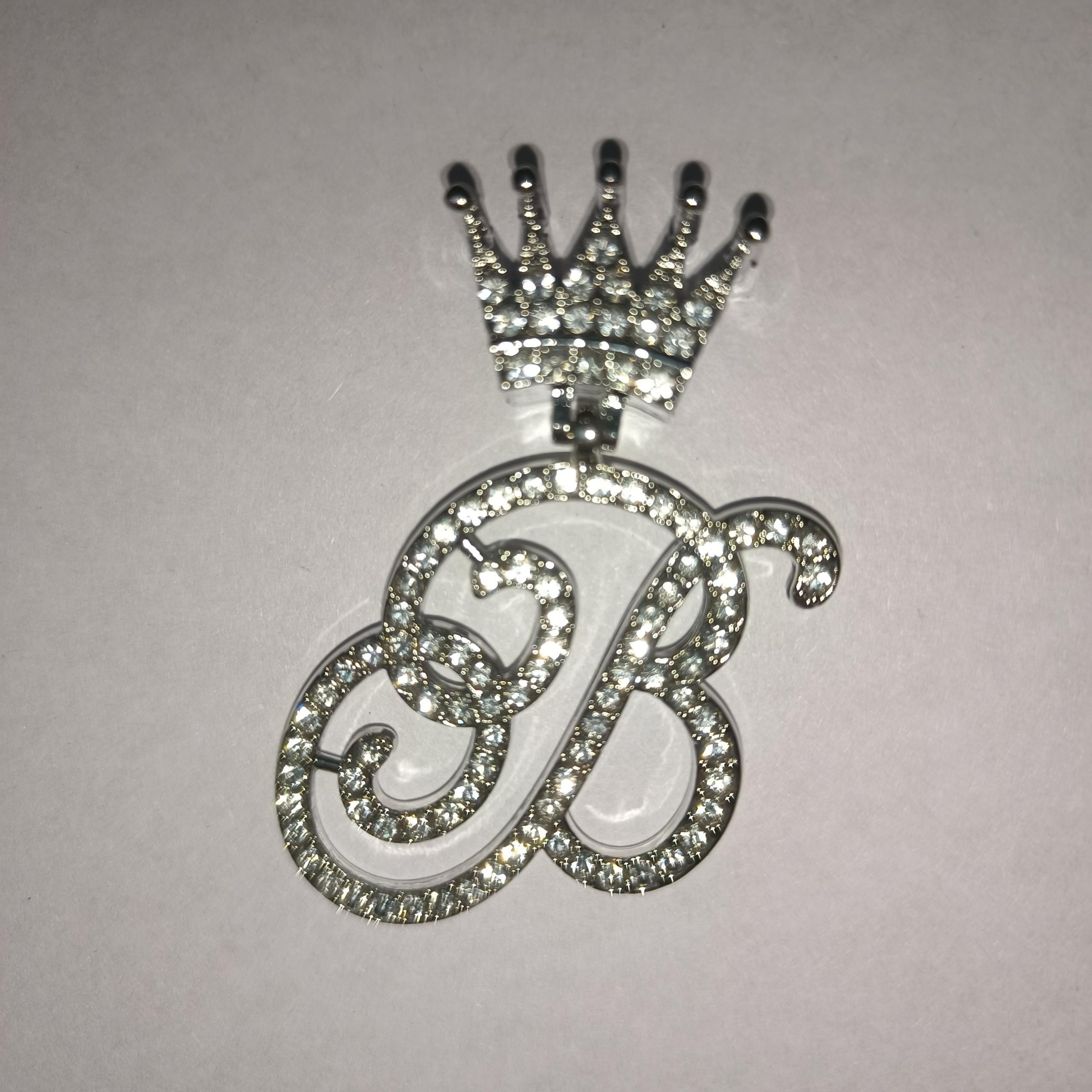 Crown Cursive Alloy Letter Pendant Necklace - Temu United Kingdom