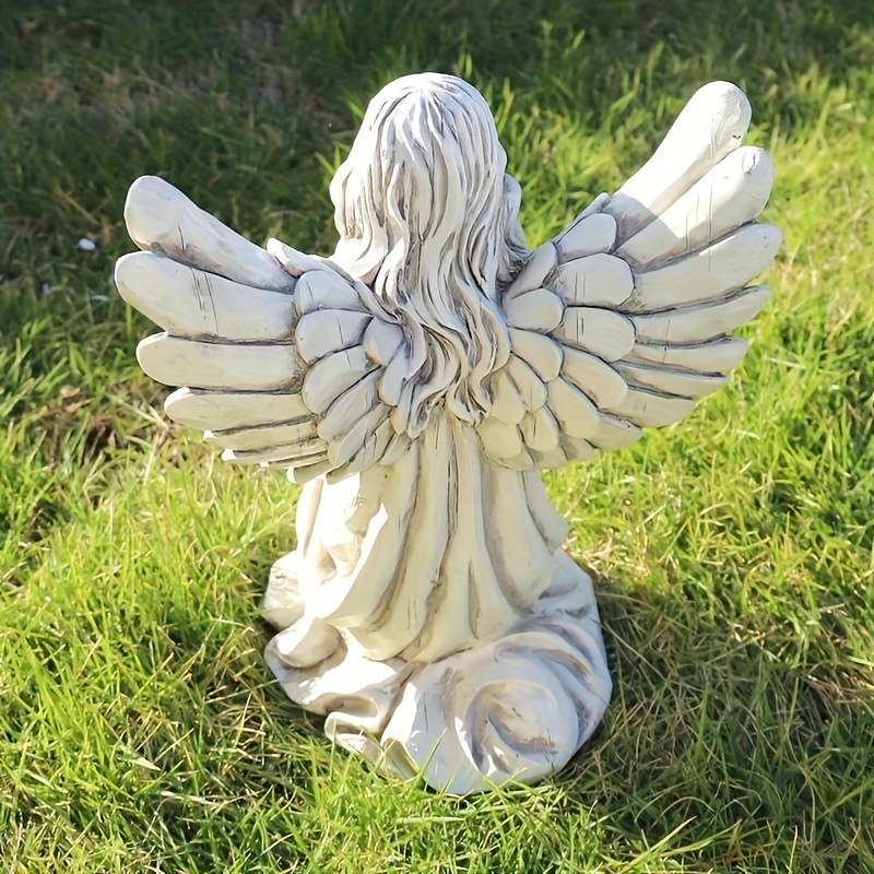Praying Angel Garden Statue Art Deco Style Resin Collectible - Temu