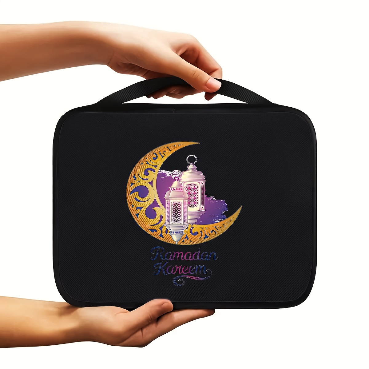 Black Fashion Simple Ramadan Letter match Printed Bag Muslim - Temu Canada