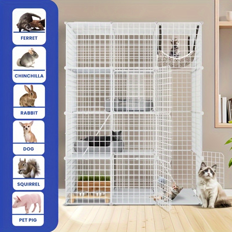 Breezelodge Large Cat Cage 4 Tier Kennels Large Hammock - Temu