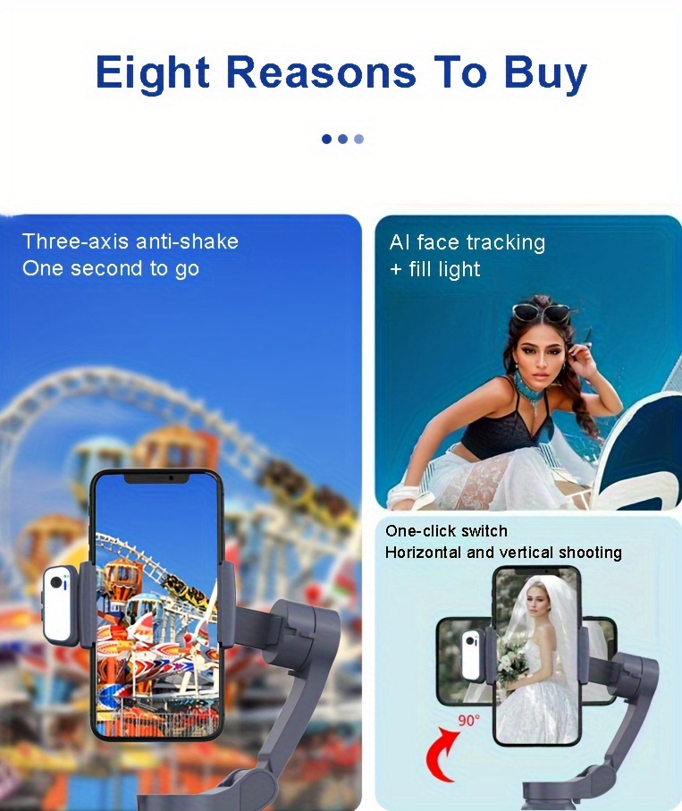 F12 Foldable 3 axis Handheld Smartphone Gimbal Stabilizer - Temu Malaysia
