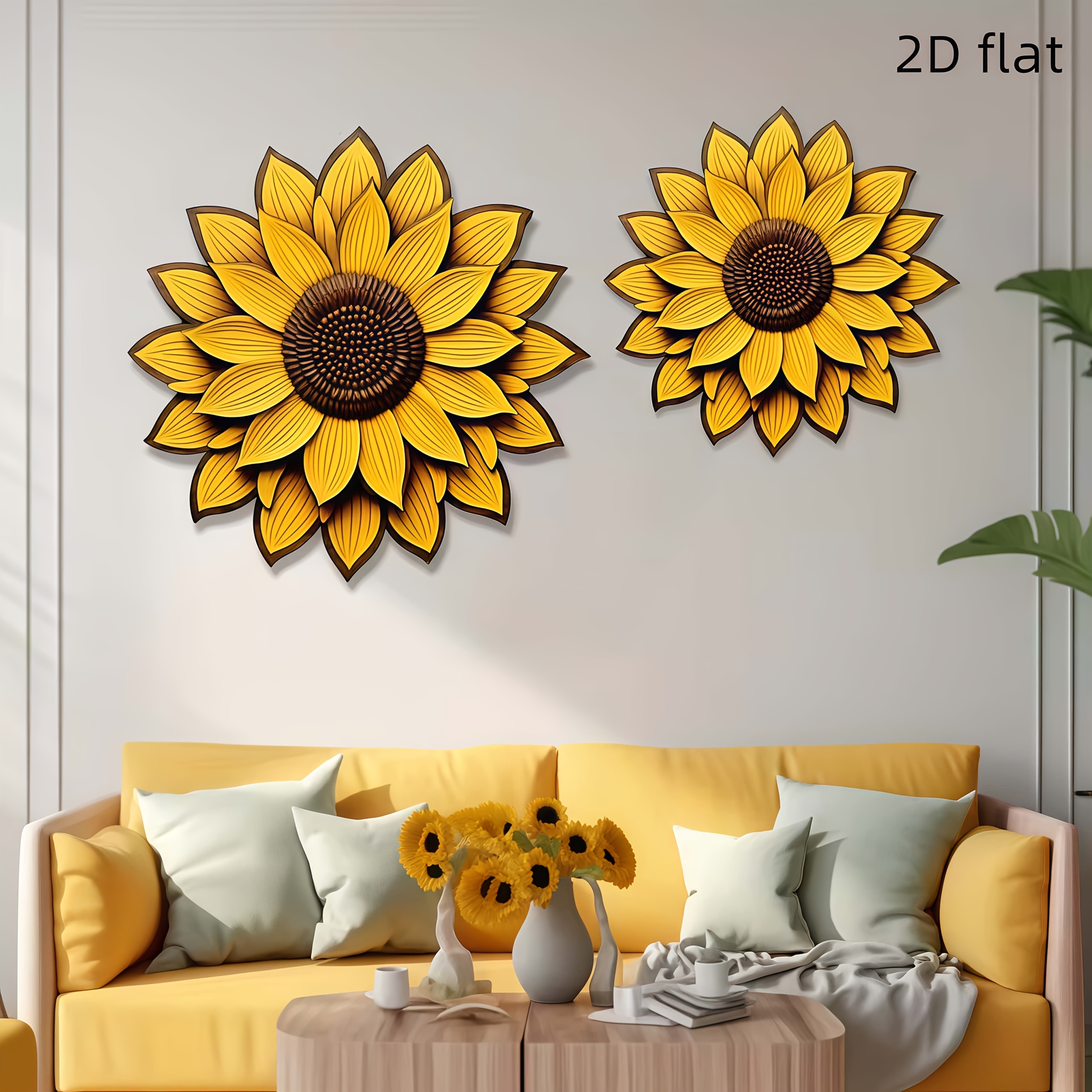 sunflower decor sold on Temu United States