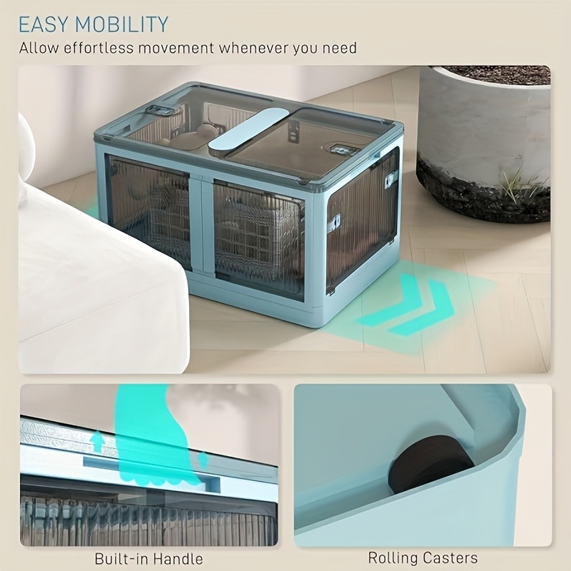 Versatile Blue Stackable Storage Bins Lids Waterproof - Temu