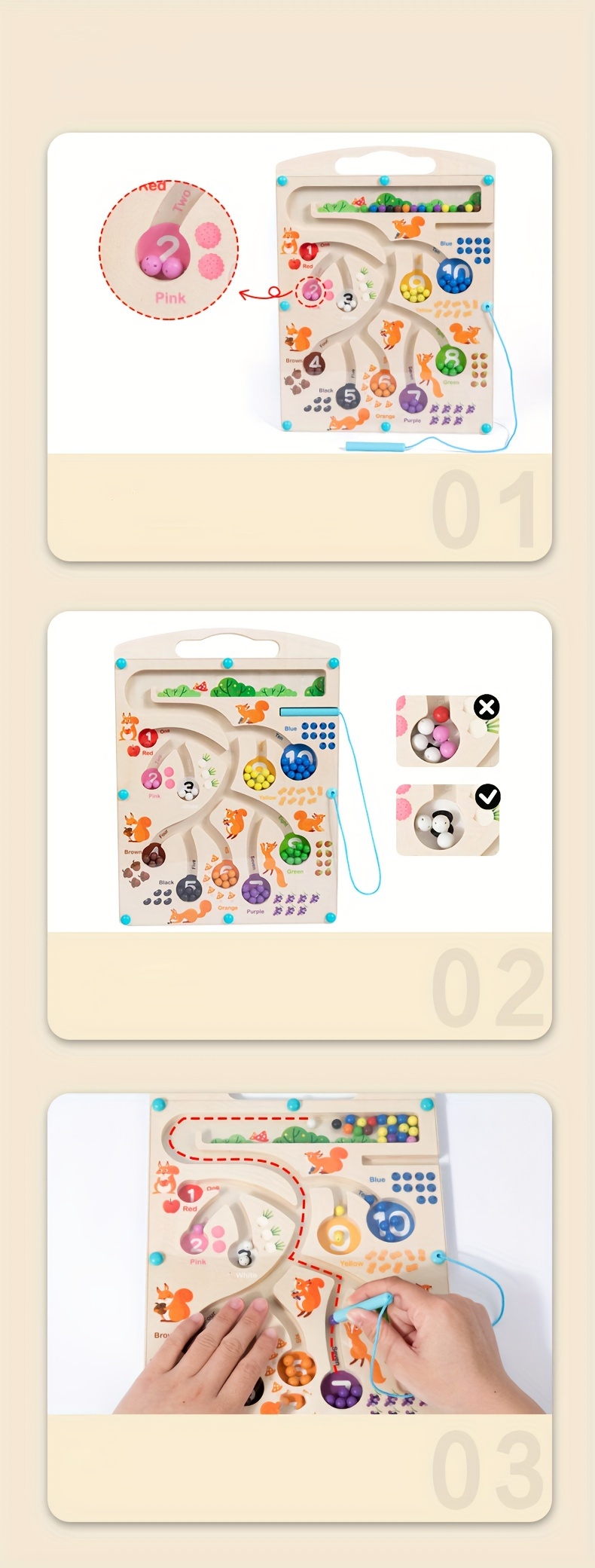 Wooden Magnetic Bead Maze Board Magnetic Number Writing - Temu Italy