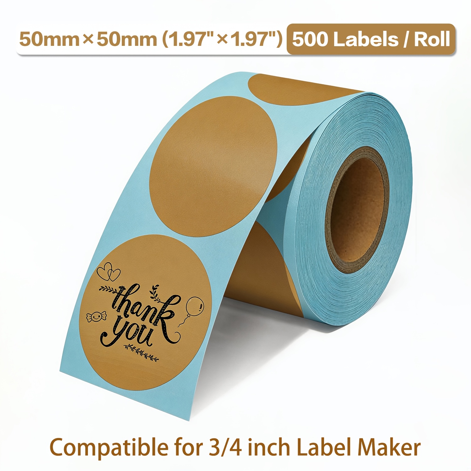brown round labels sold on Temu United States