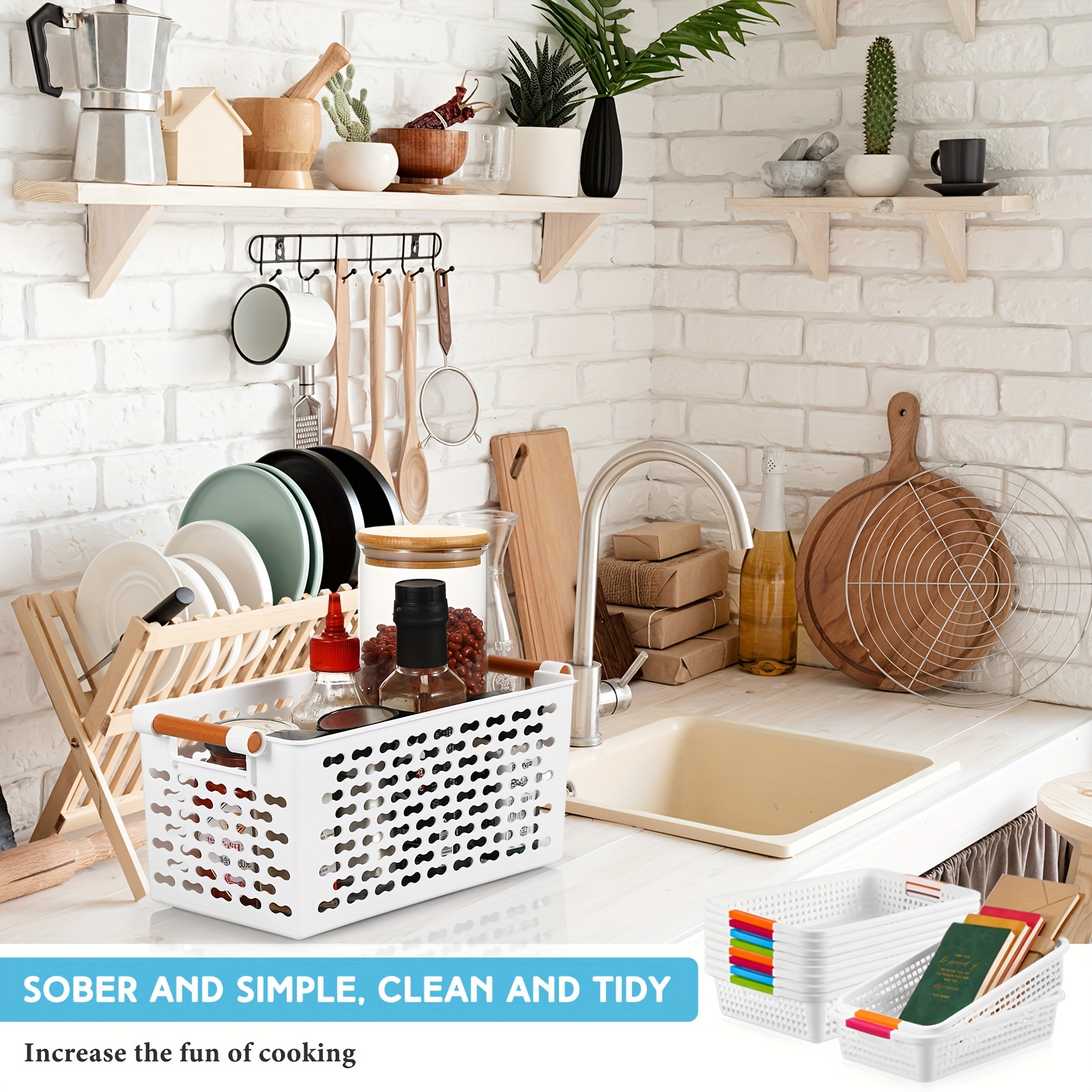 rectangular plastic storage baskets multi purpose - Temu