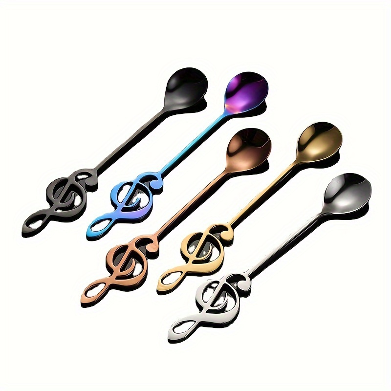 Stainless Steel Coffee Spoons Music Note Design Creative - Temu