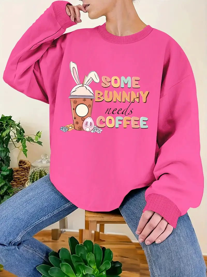 Plus Size Letter Print Sweatshirt Casual Long Sleeve Crew Temu South