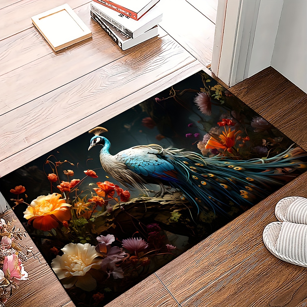Peacock Garden Pattern Area Rugs stylish Durable Floor Mat - Temu ...