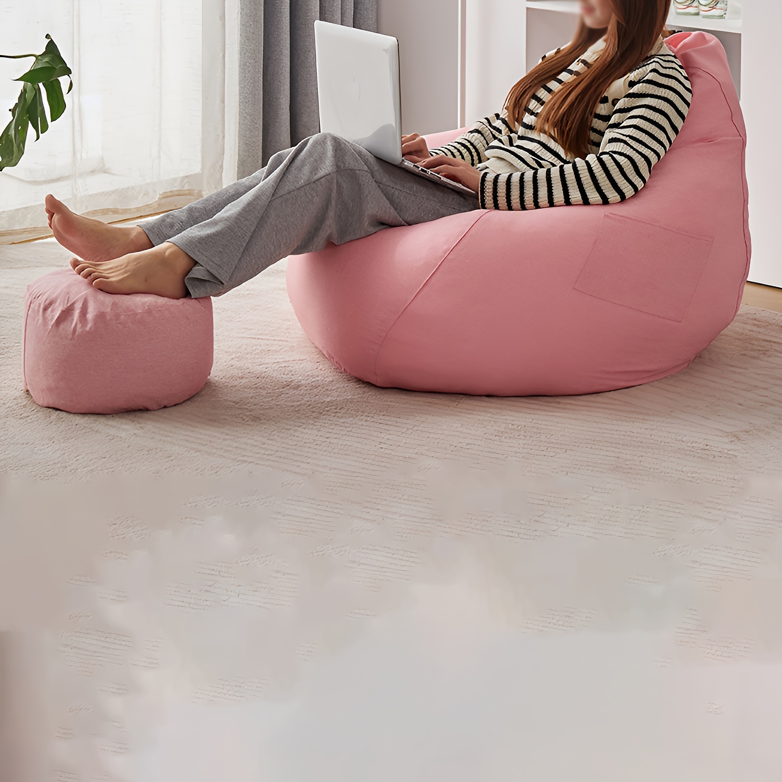 Lazy Sofa Footrest Outdoor Sofa Lounge Chair Tatami Cute - Temu Canada