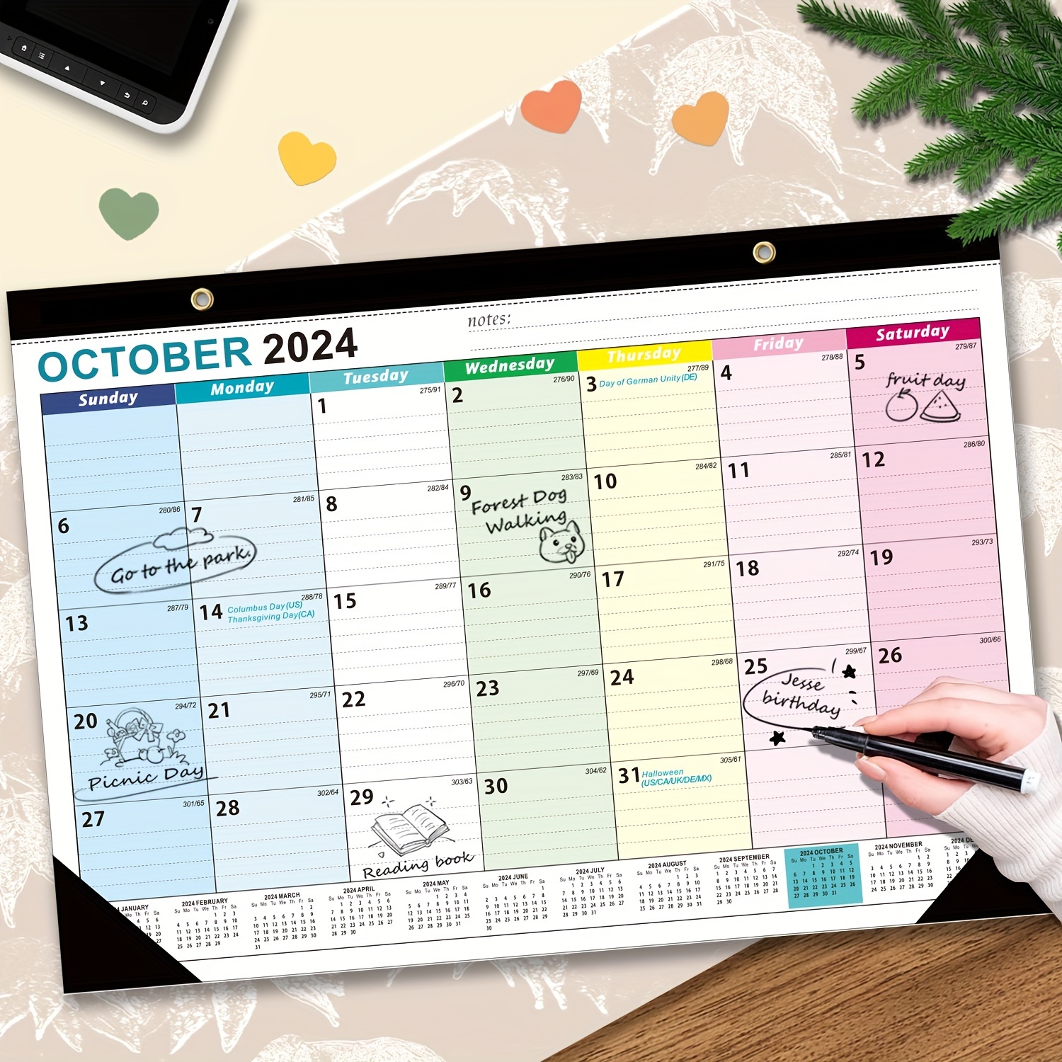 calendar sold on Temu United States