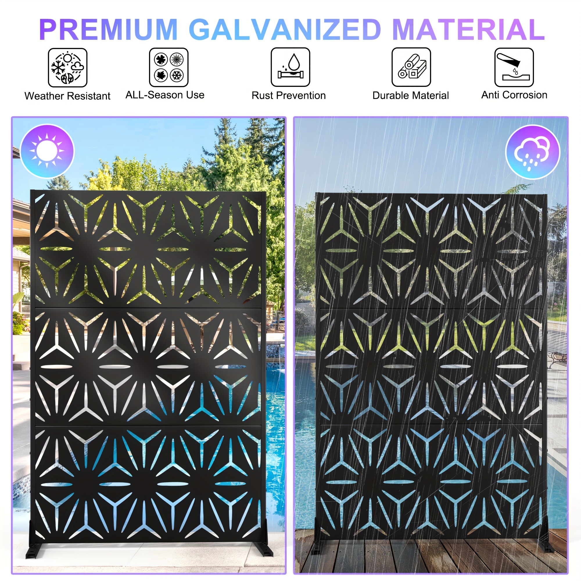 Outdoor Privacy Screen Metal Privacy Screen H× W - Temu