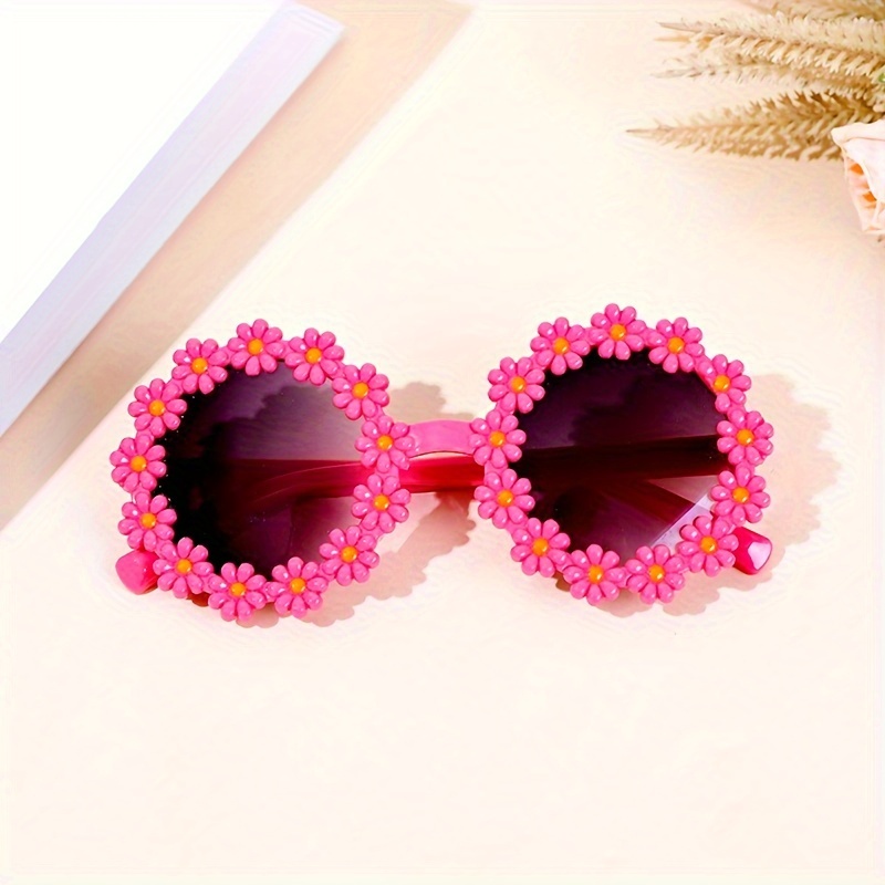 Cute Sweet Trendy Fresh Flower Round Frame Fashion Glasses - Temu ...