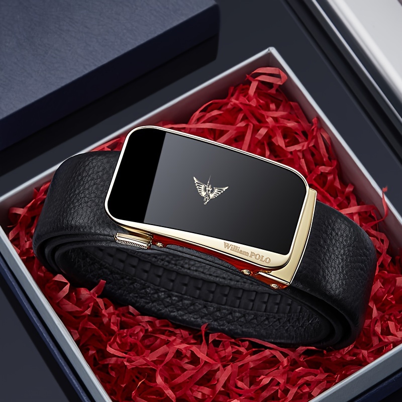 mens genuine leather cowhide dress belts automatic - Temu Australia