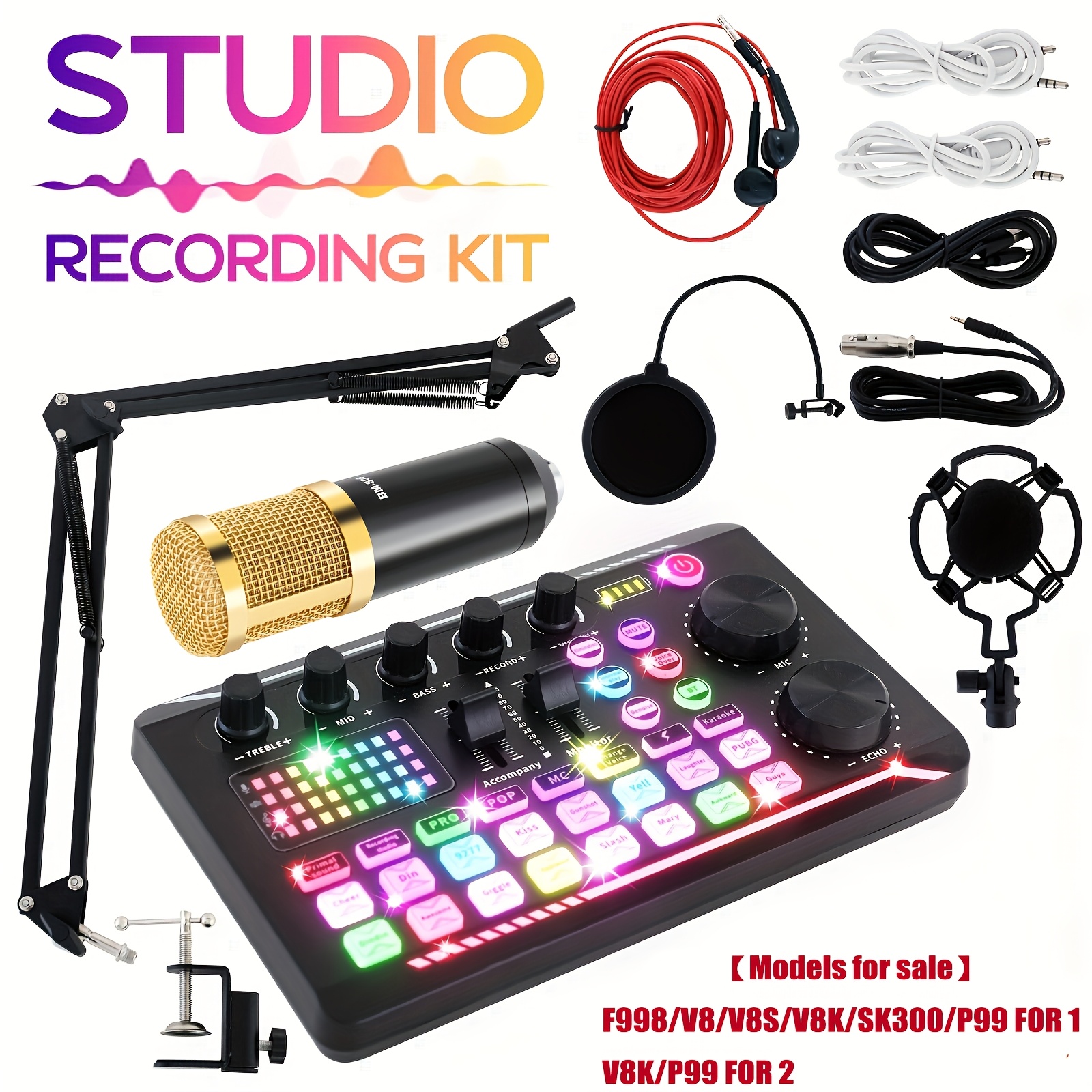 music recording equipment sold on Temu United States