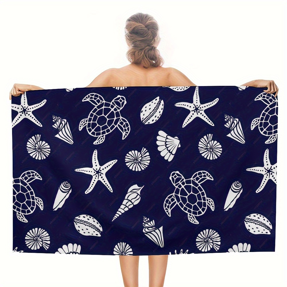 1pc sea turtle pattern beach towel microfiber absorbent - Temu Denmark
