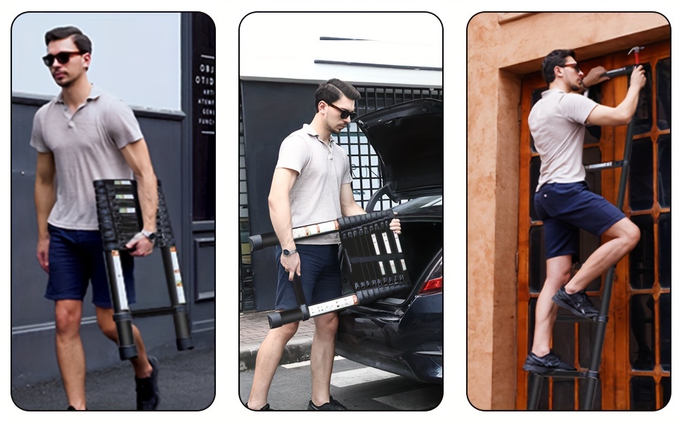 Aluminum Telescopic Ladder Capacity Portable - Temu