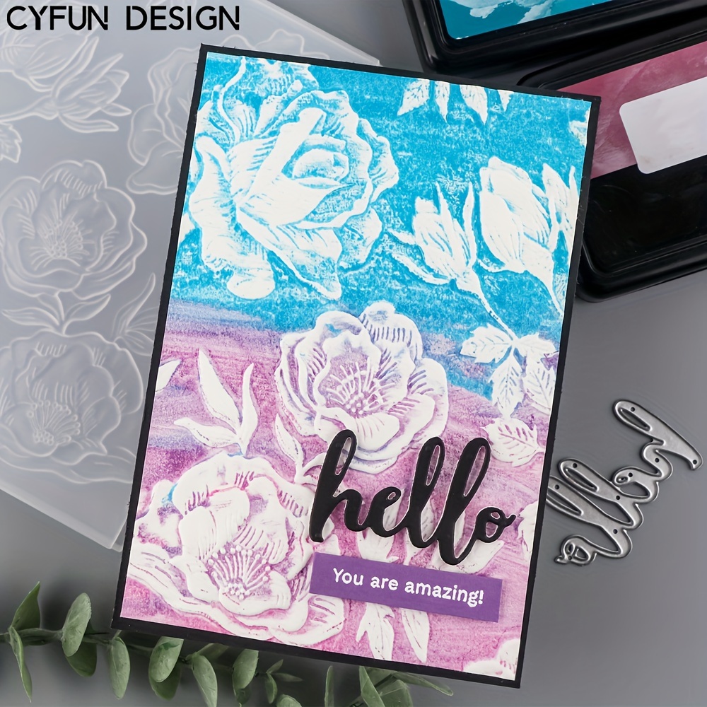 תיקיית חיתוך פרחונית 3d מעוצבת מאת Cyfun - תבנית פלסטיק שקופה ליצירה ...