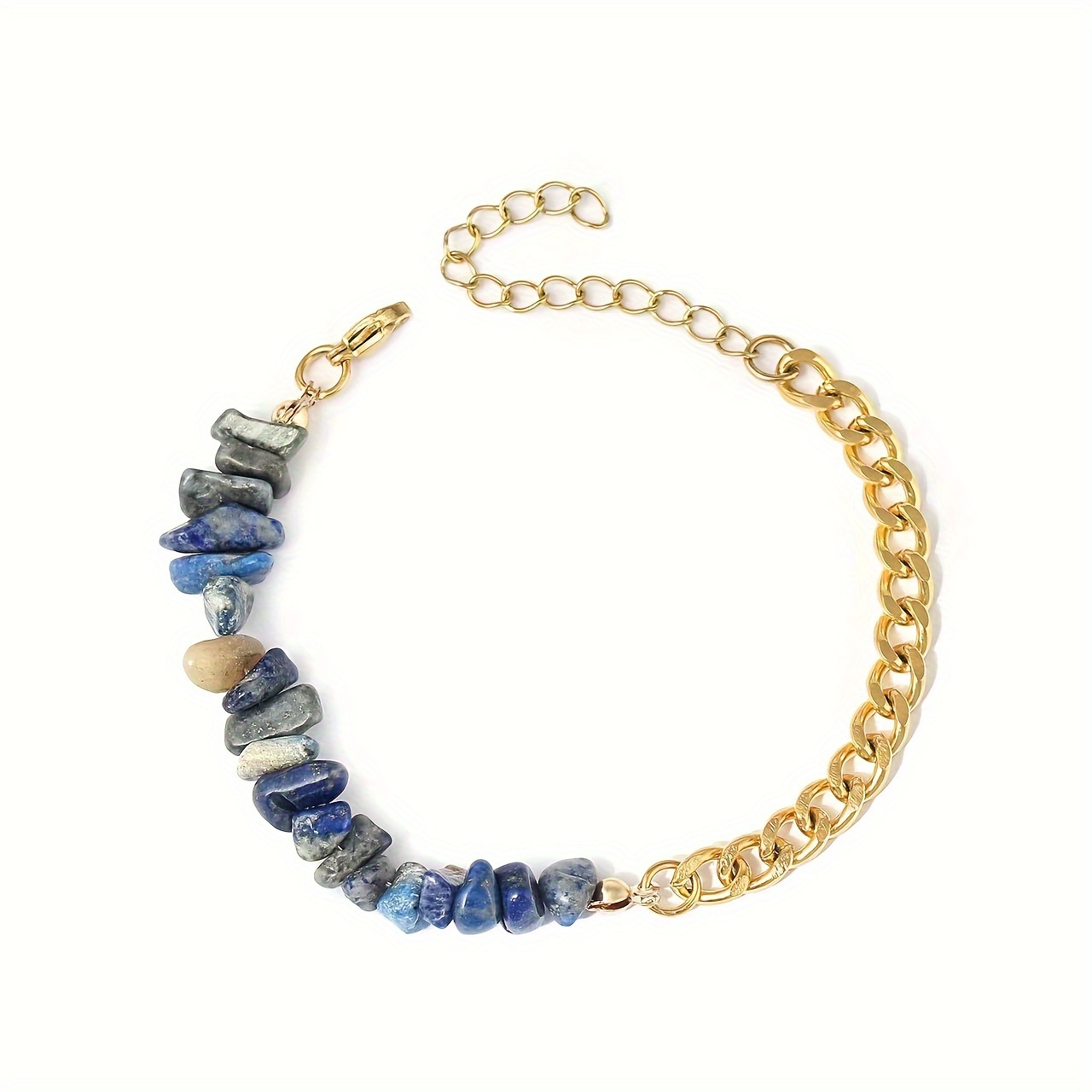 Colorful Natural Chip Stone Beads Chain Bracelet Simple - Temu United ...