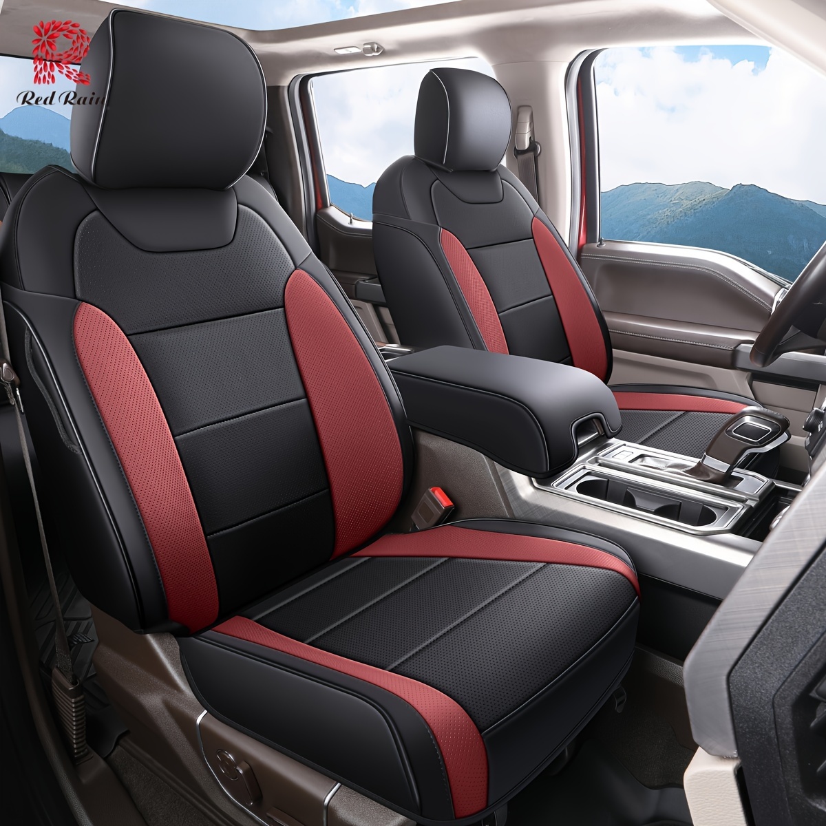 Red rain seat covers store