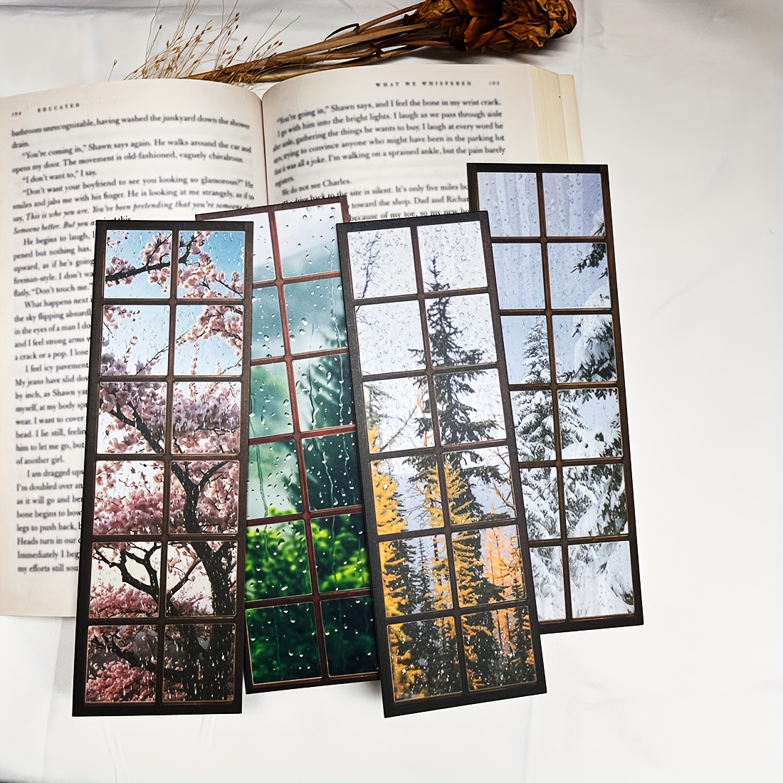 Reading Accessories Magnetic Leather Bookmarks With Pen Holder - 2 Pack ...