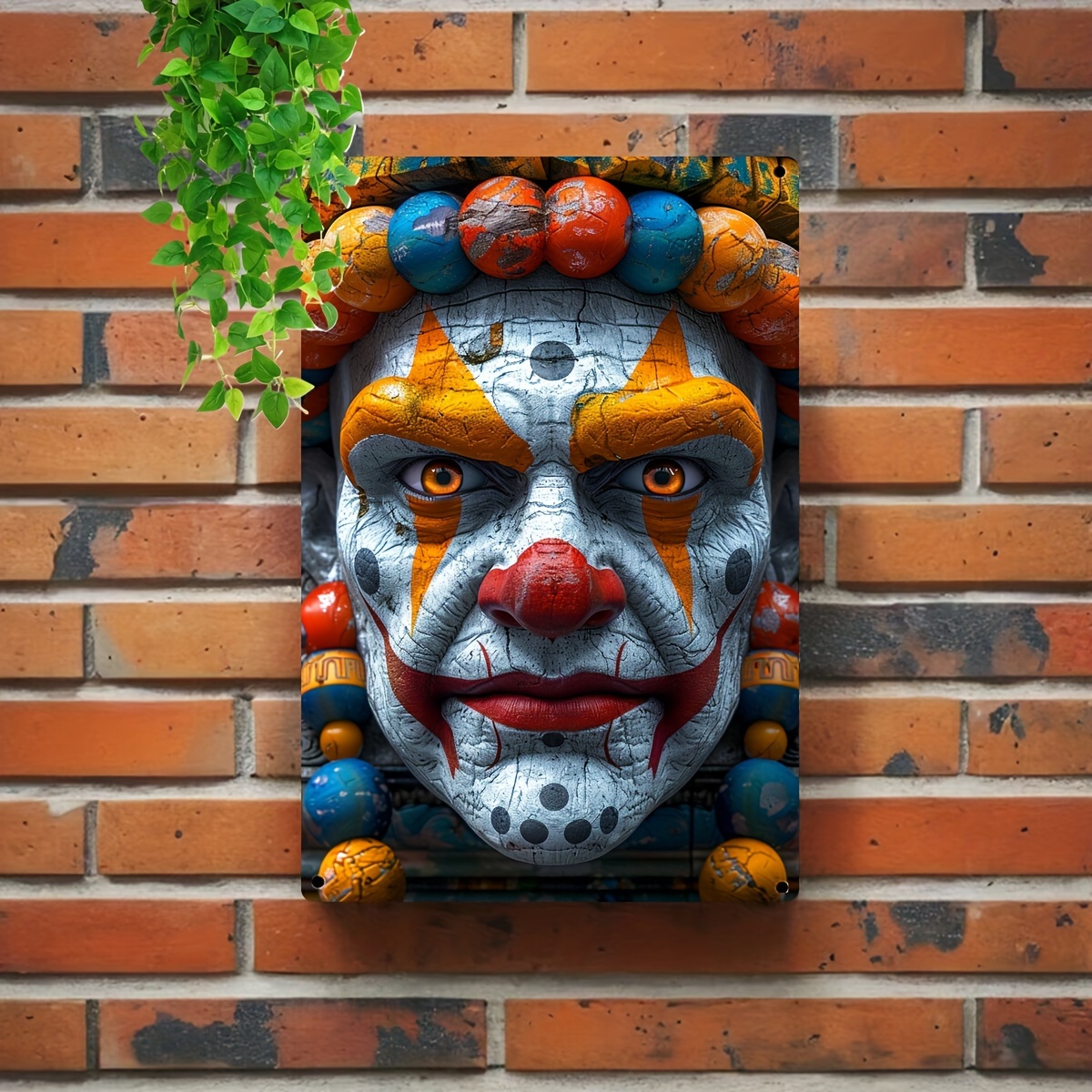 Vintage Metal Tin Sign Art Retro 'clown' Themed Wall Decor - Temu