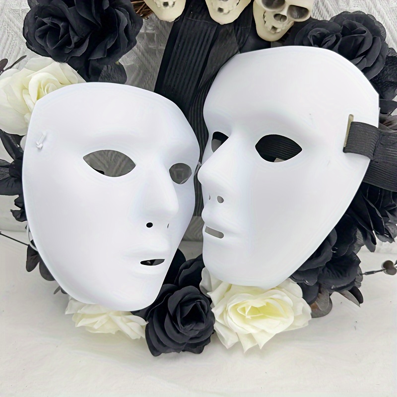 Halloween White Mask Hip Hop Dance Party Masquerade Masks, Cosplay ...