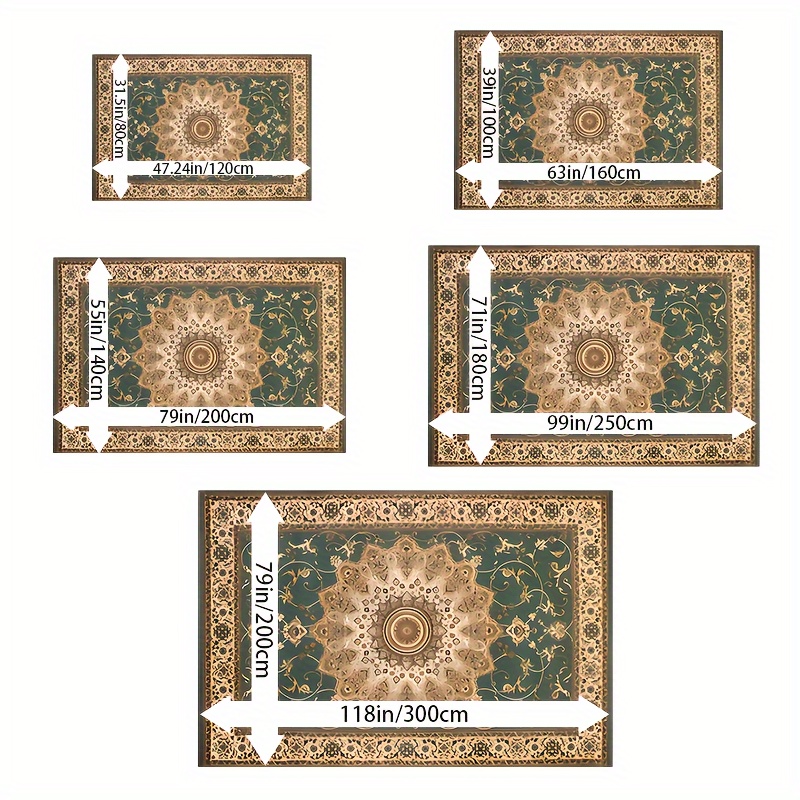 Vintage Style Non slip Area Rug Tpr Backing Heavy Duty - Temu