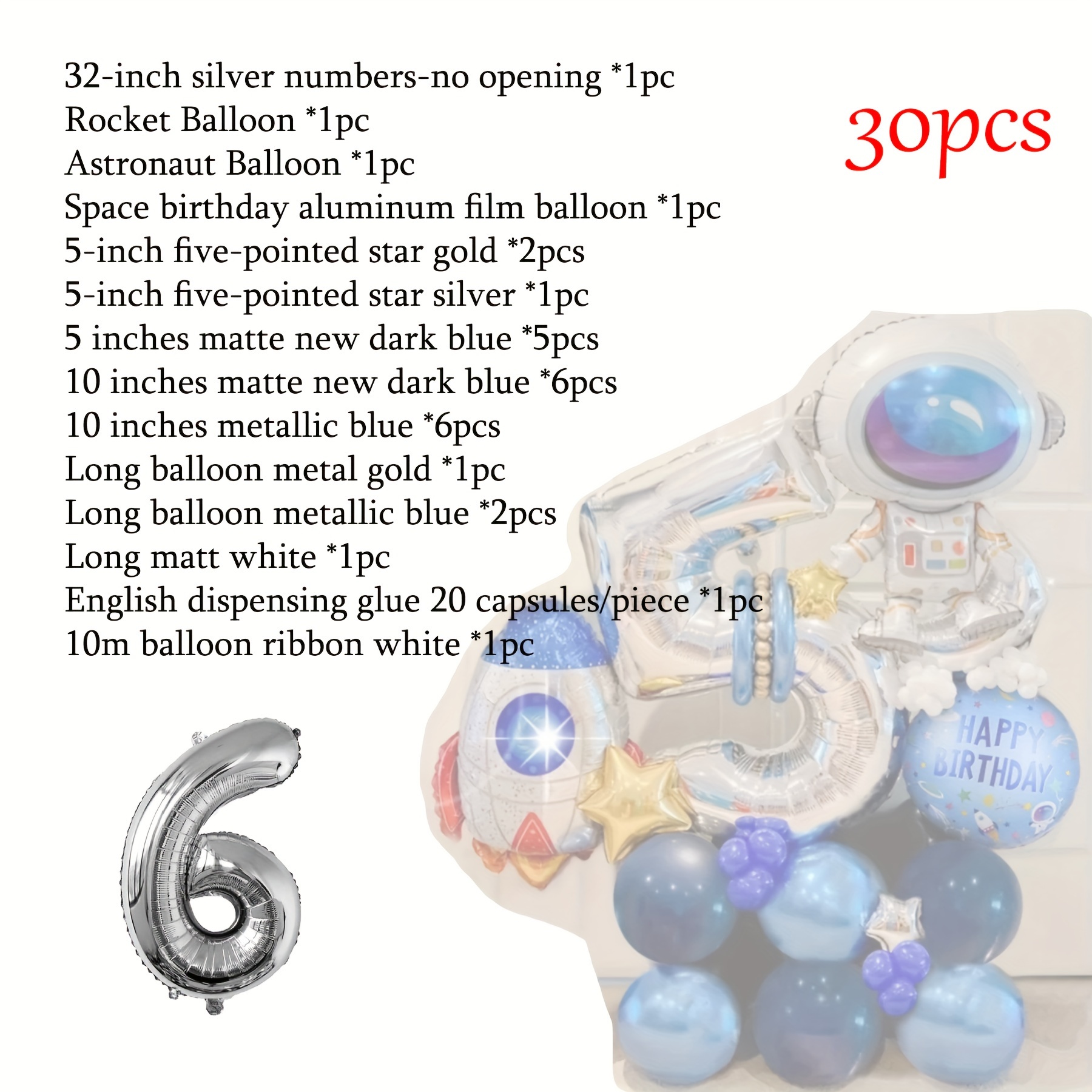 Space Theme Number Balloon Set Outer Space Theme Birthday - Temu United ...