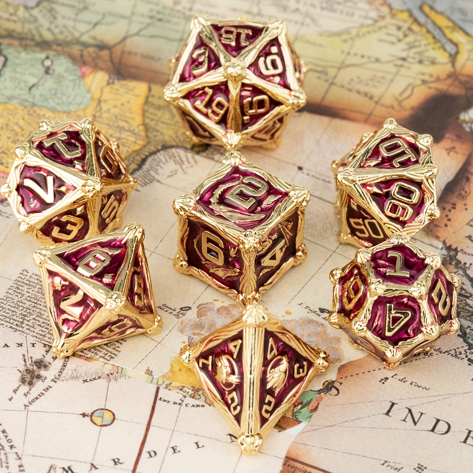 Dragon Warrior Themed Metal Dice Set 20 sided Polyhedral - Temu Philippines