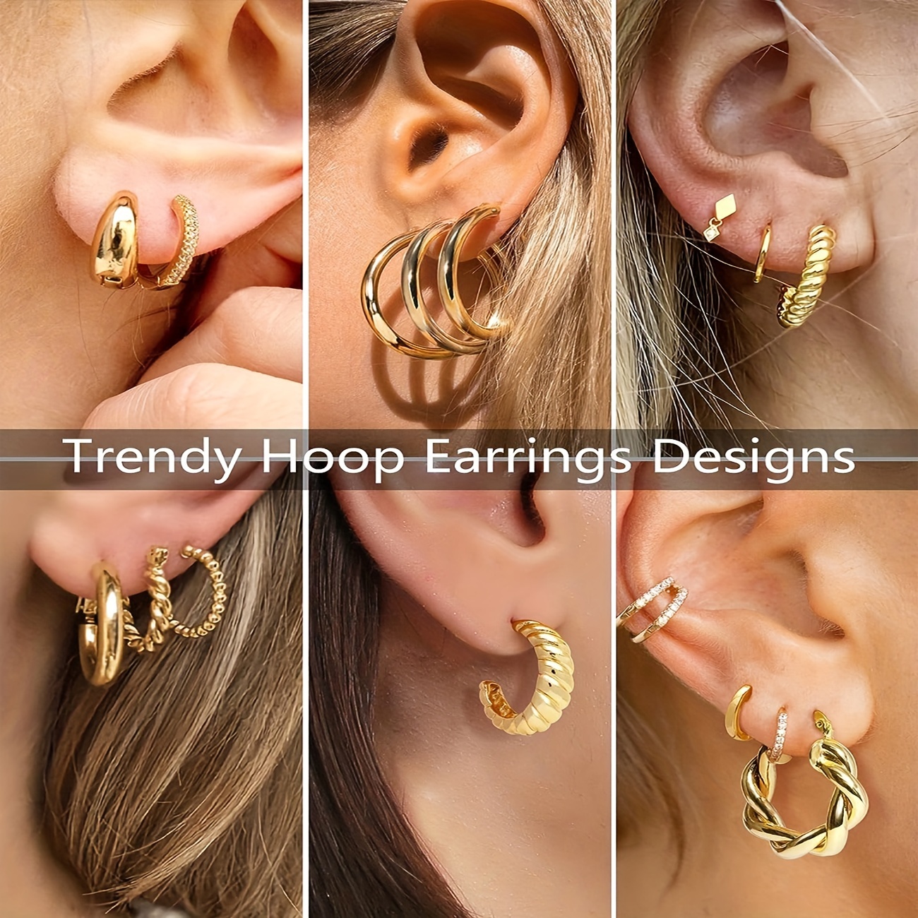 Gold hoop earrings design for female store