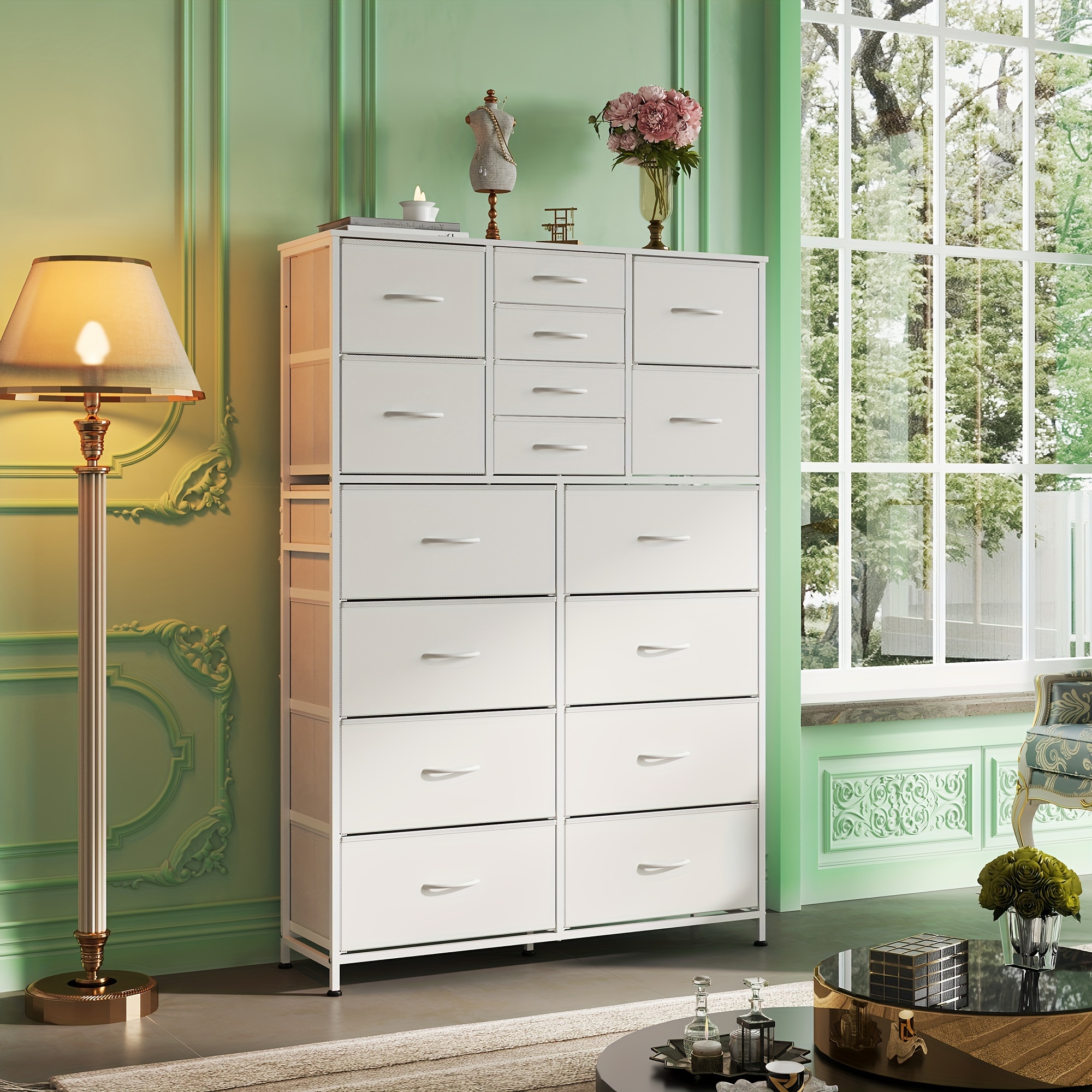 16 drawers dresser tall dresser bedroom closet hallway Temu
