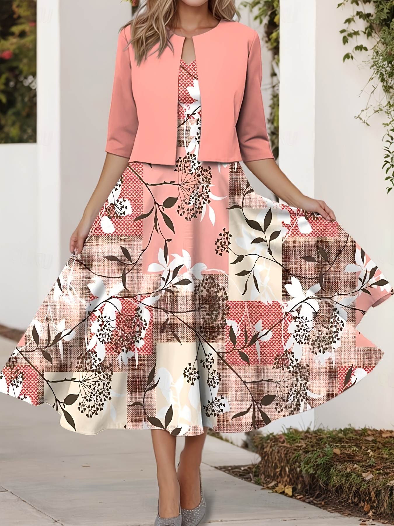 midi 3 4 sleeve dress sold on Temu United States