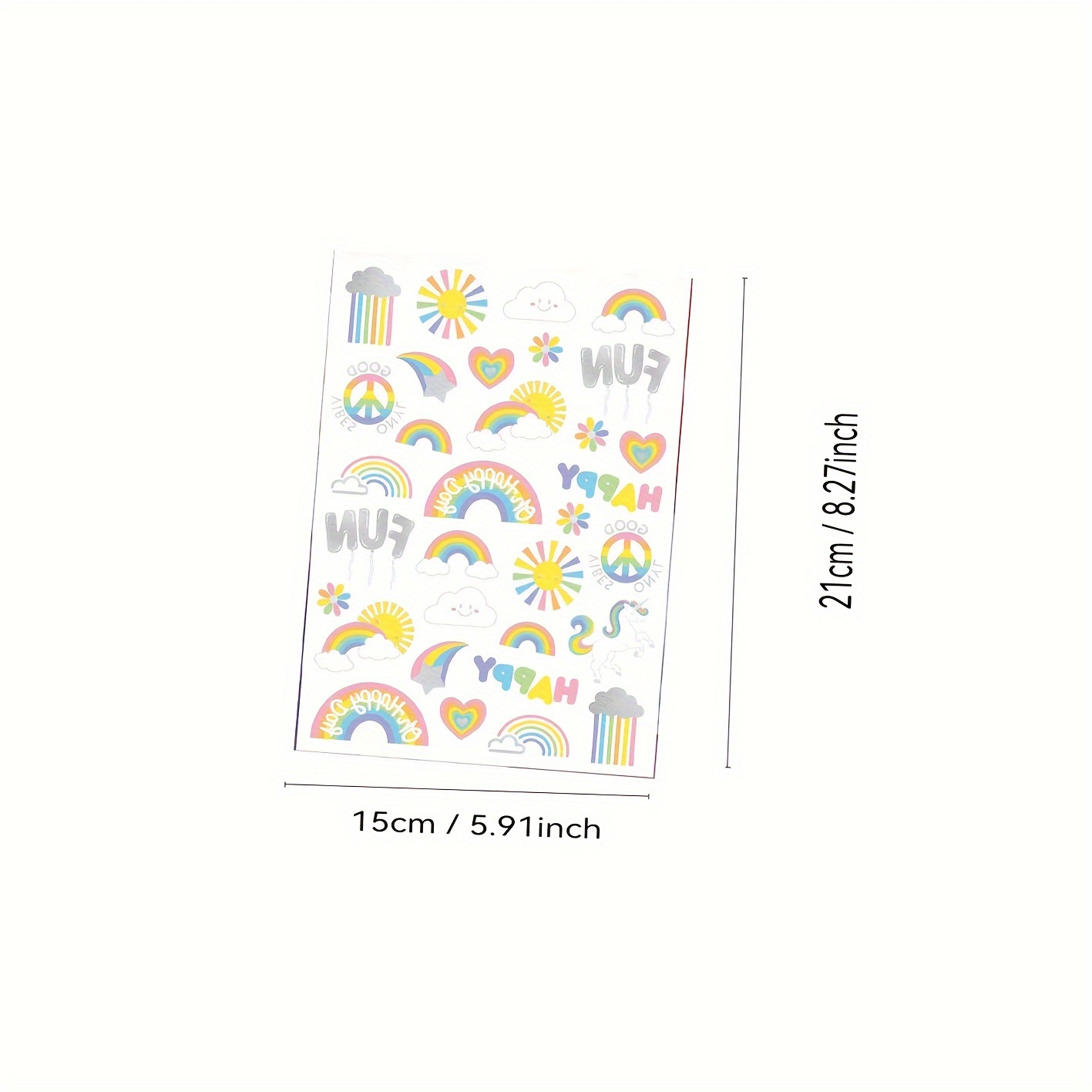 Rainbow Hippie Style Temporary Tattoos Long lasting - Temu