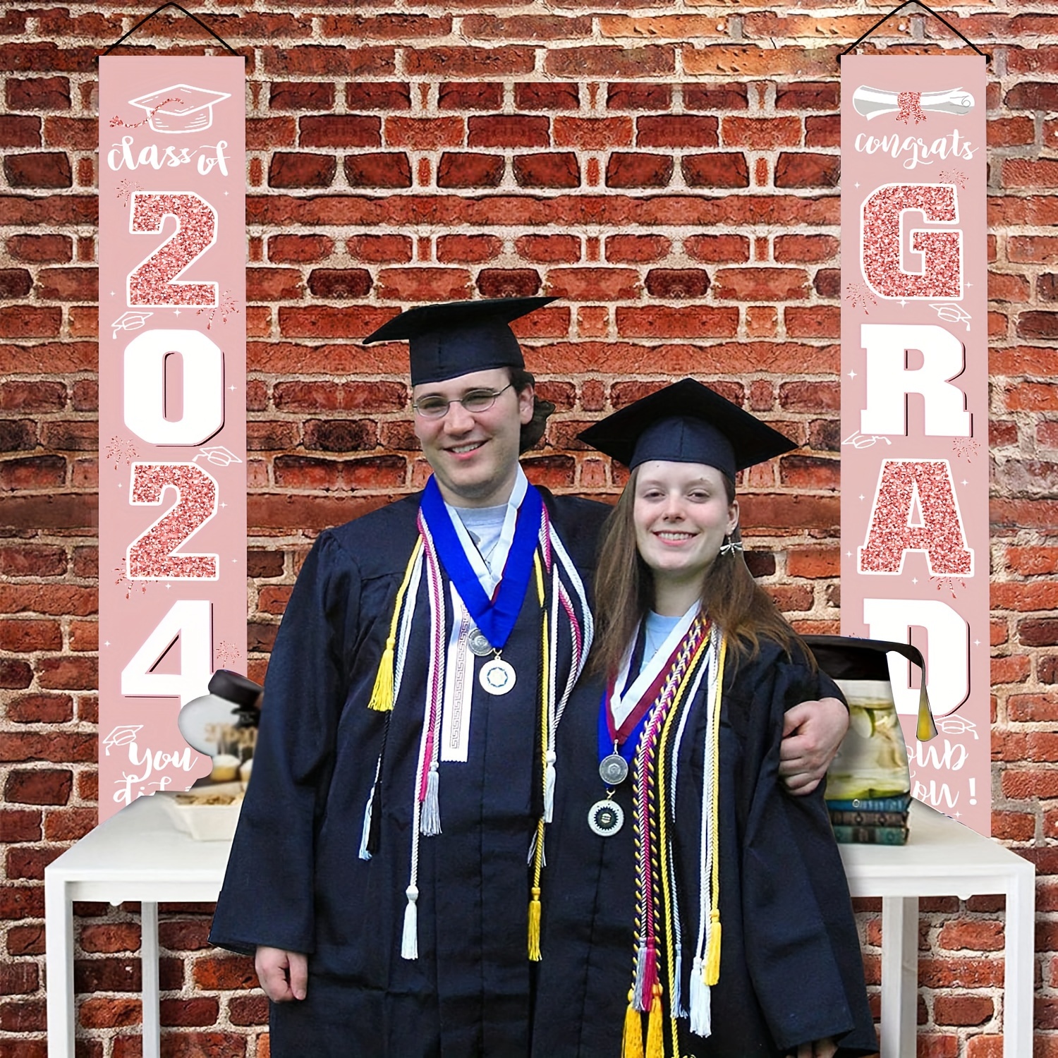 Graduation Porch Party Decorations Polyester Pink Theme - Temu United ...