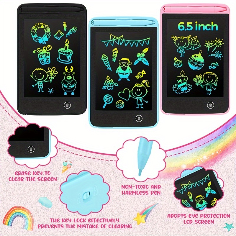 6.5" Lcd Writing Tablet - Colorful Drawing Board For Kids, Educational ...