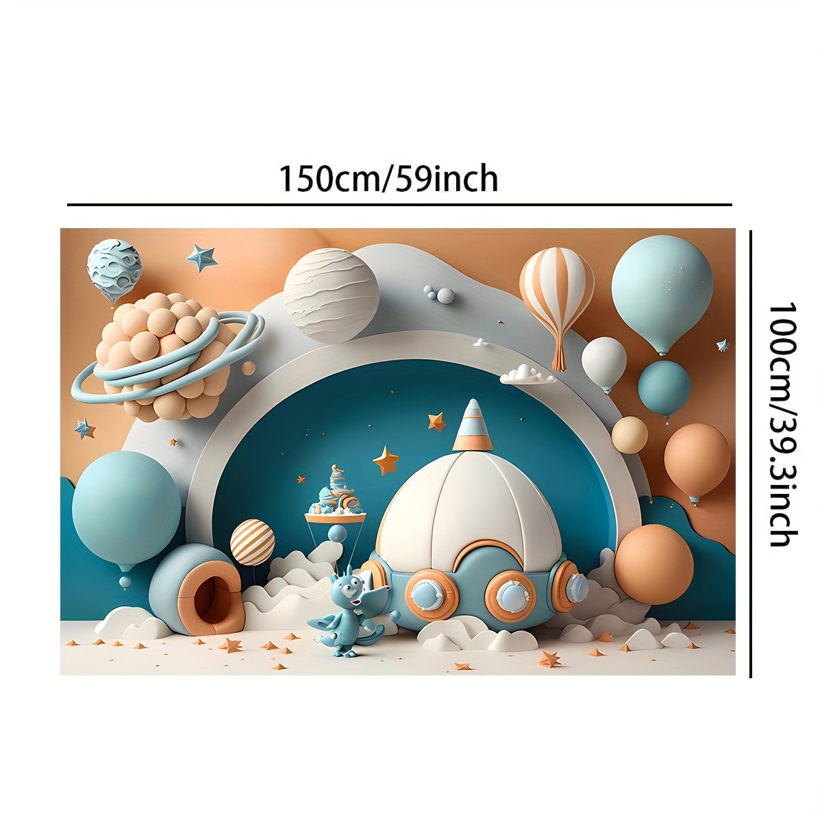 Outer Space Spaceship Air Starry Sky Birthday Theme Birthday - Temu ...