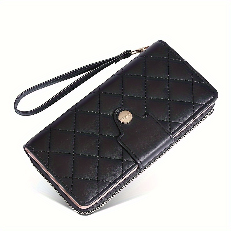 Argyle Pattern Quilted Long Wallet Women's Mobile Phone Bag - Temu ...