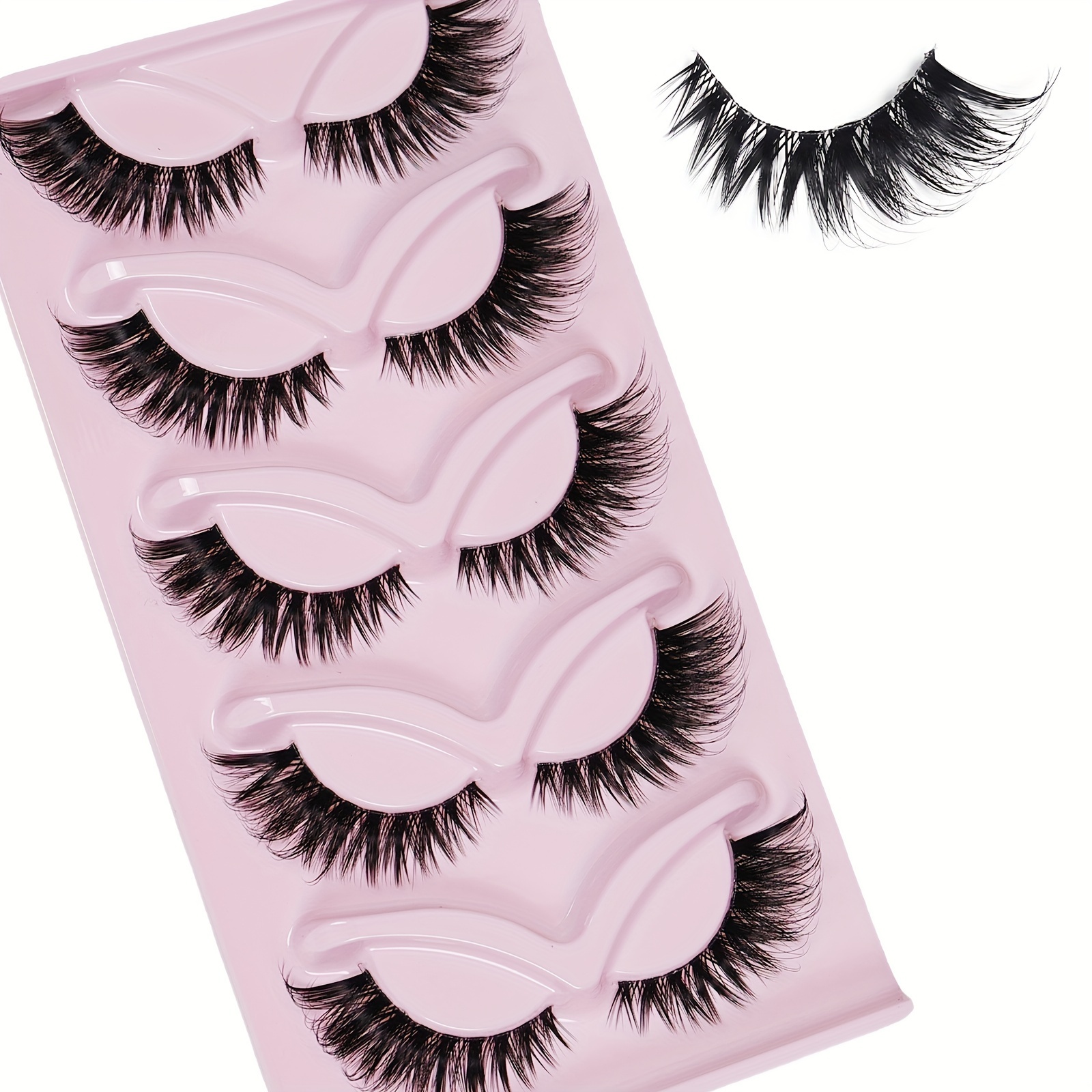Cat Eye Eyelashes 3d Natural False Lashes Fluffy Soft Cross - Temu