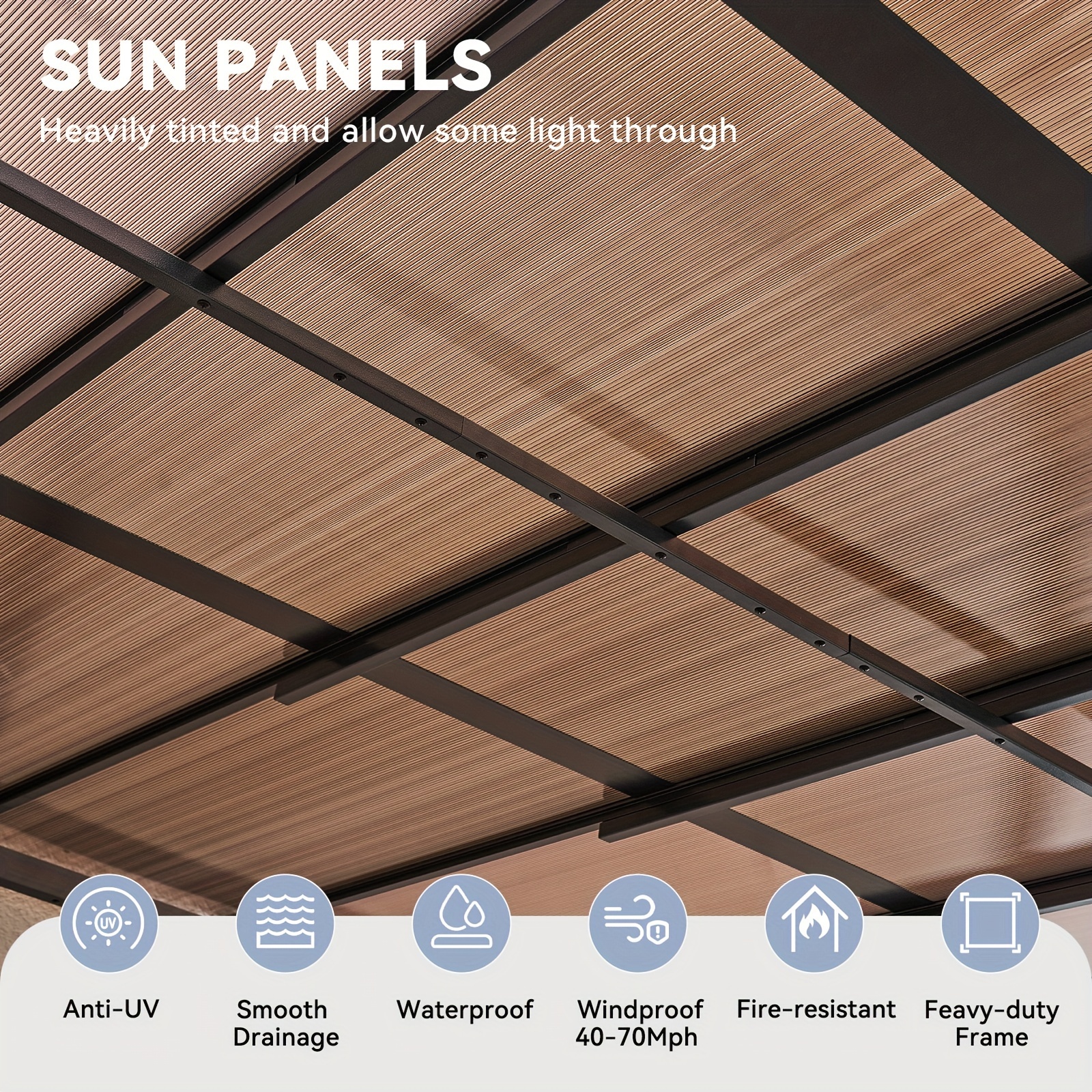 12' X 20' Wall mounted Gazebo Pergola Sloped Roof Heavy duty - Temu